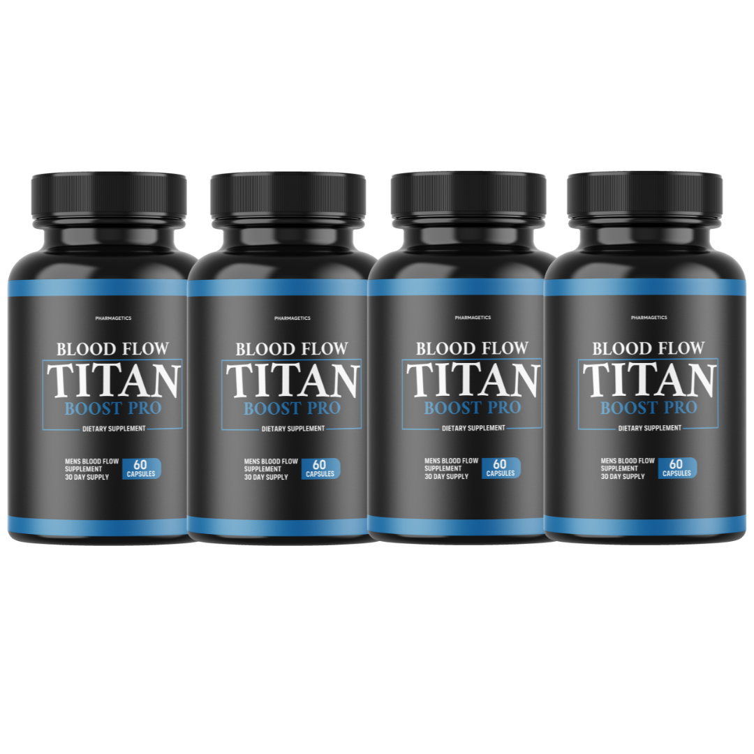 Blood Flow Titan Boost Pro Mens Blood Flow Supplement - 4 Bottles ...