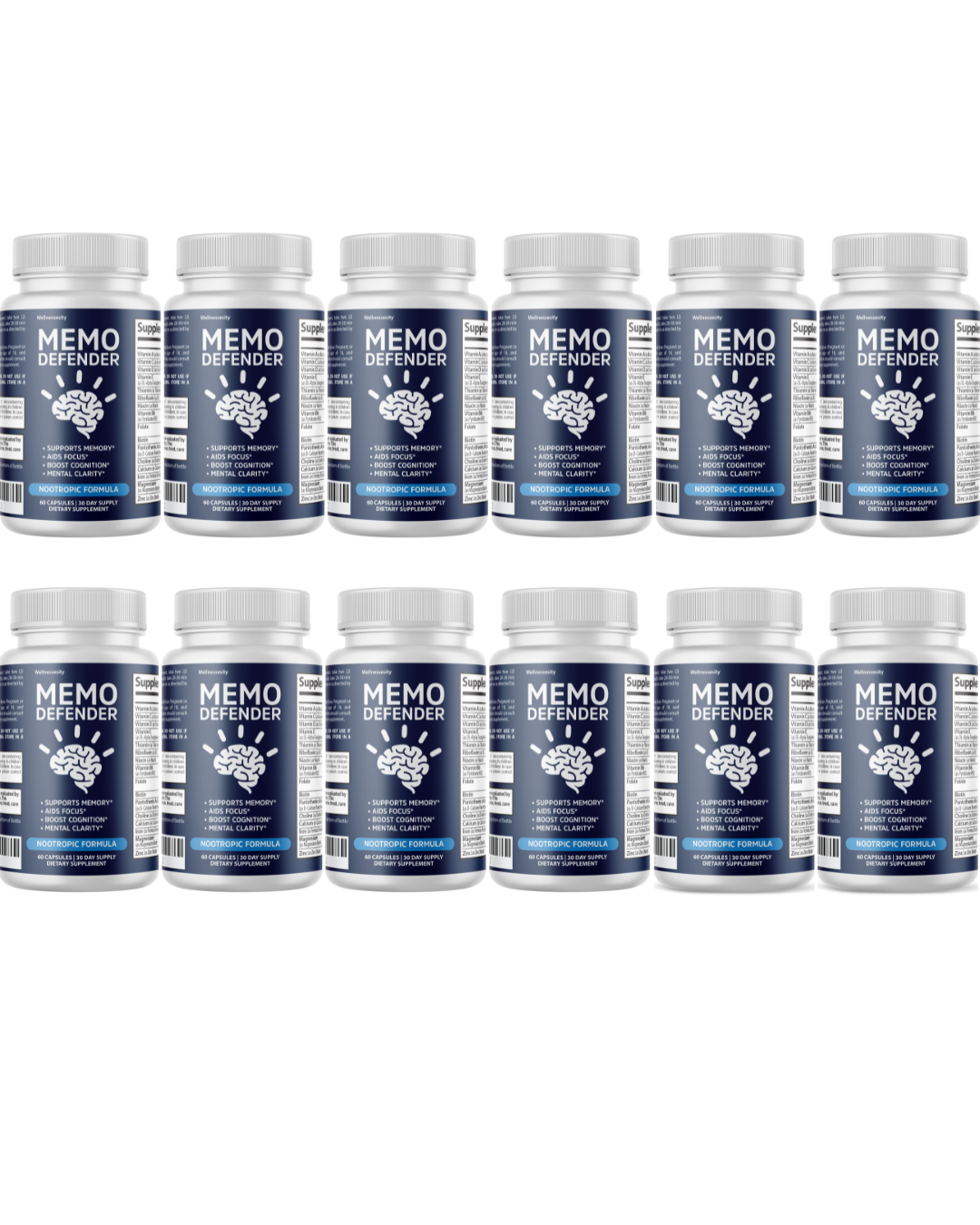 Memo Defender Boost Memory and Cognitive Function - 12 Bottles ...