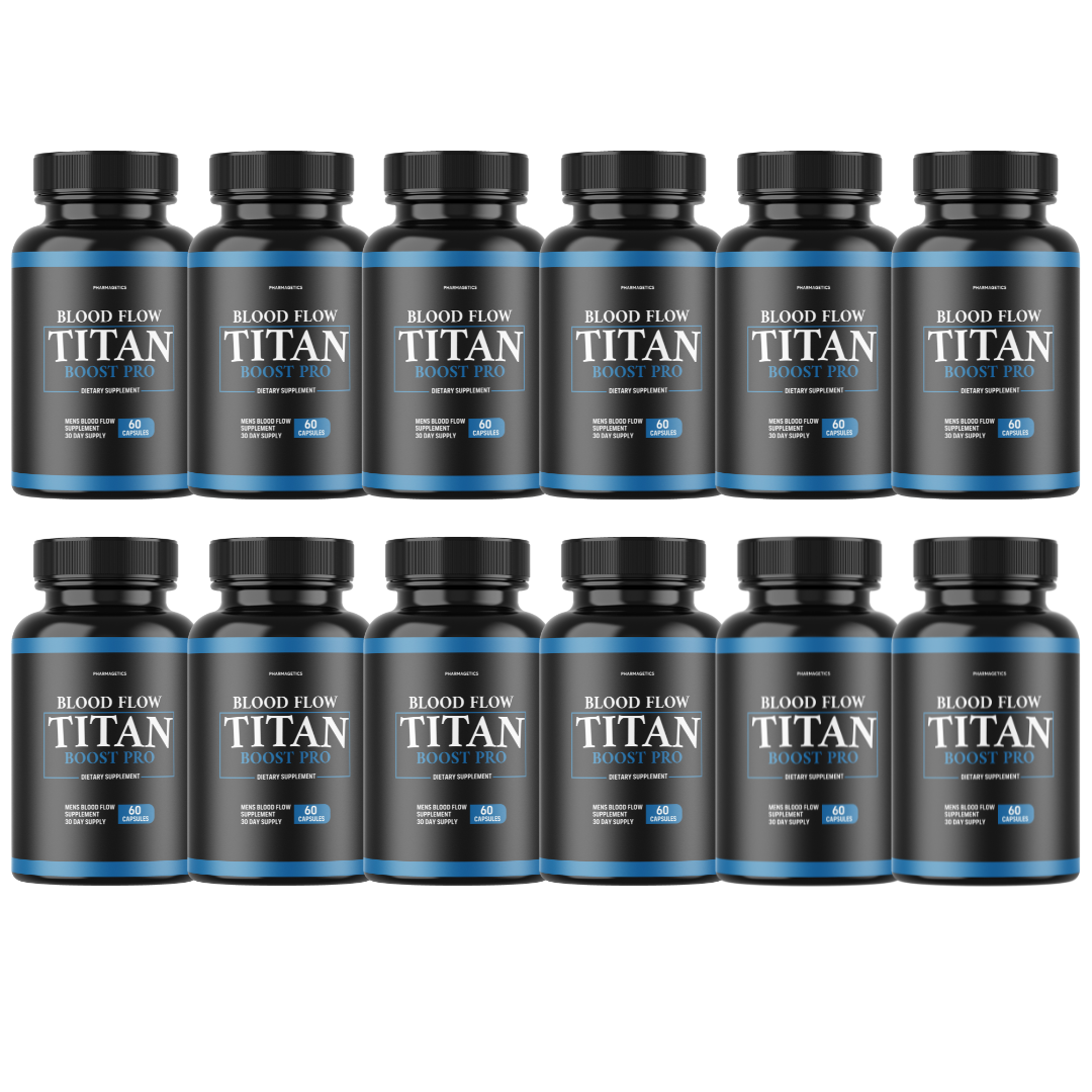 Blood Flow Titan Boost Pro Mens Blood Flow Supplement - 12 Bottles ...