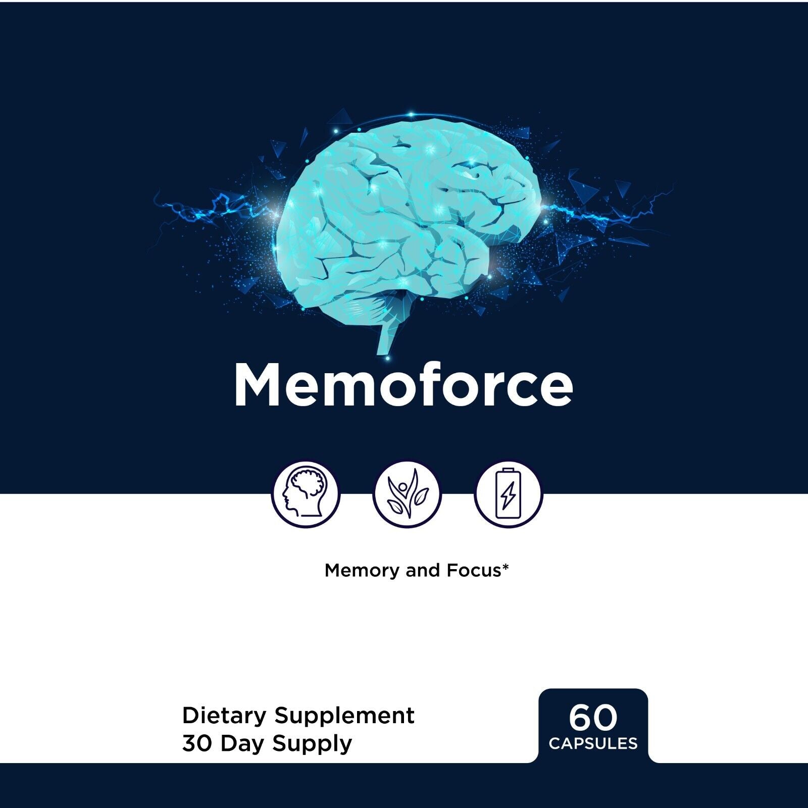 Memoforce Brain Health Booster for Memory, Cognitive Health- 60 Caps O ...