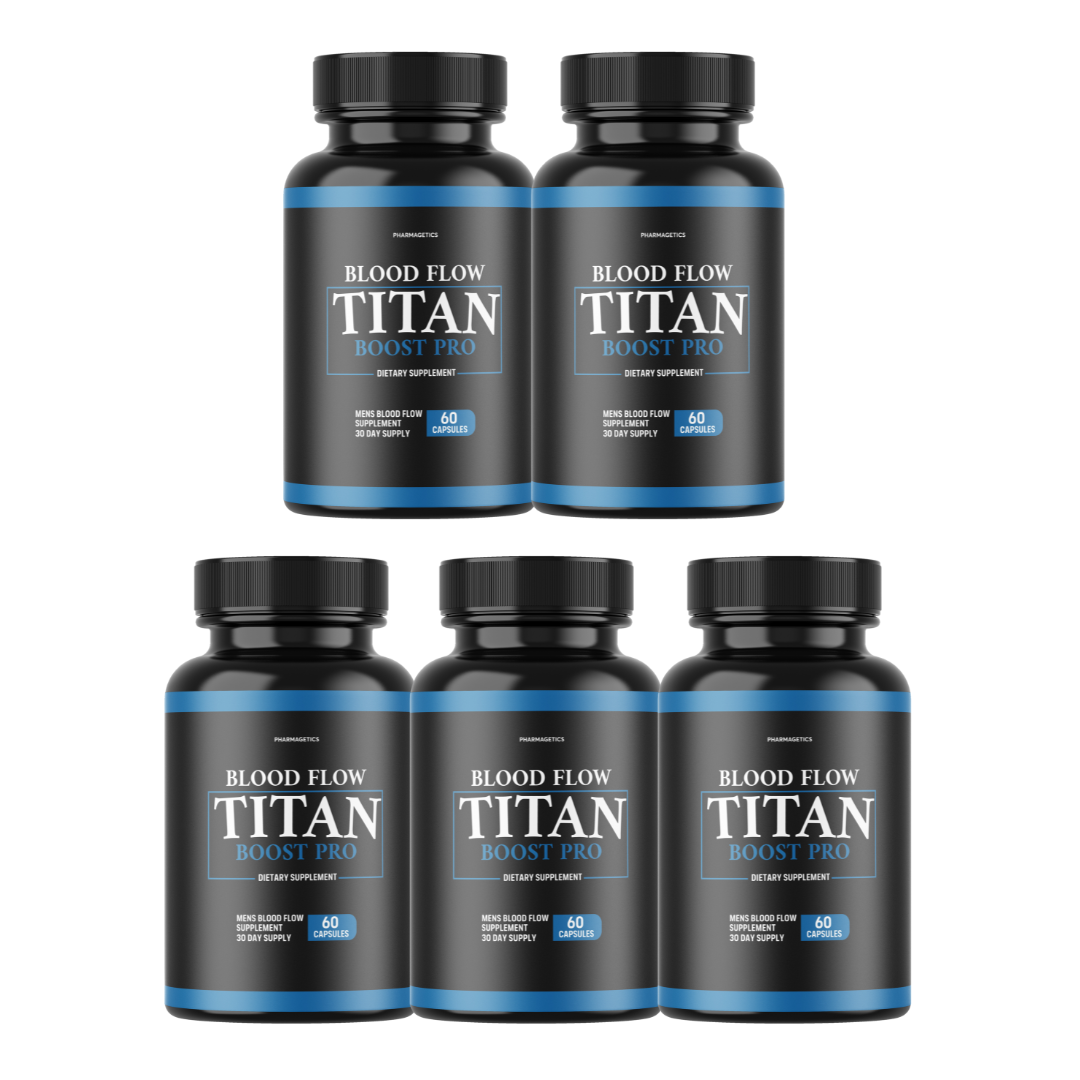 Blood Flow Titan Boost Pro Mens Blood Flow Supplement - 5 Bottles ...