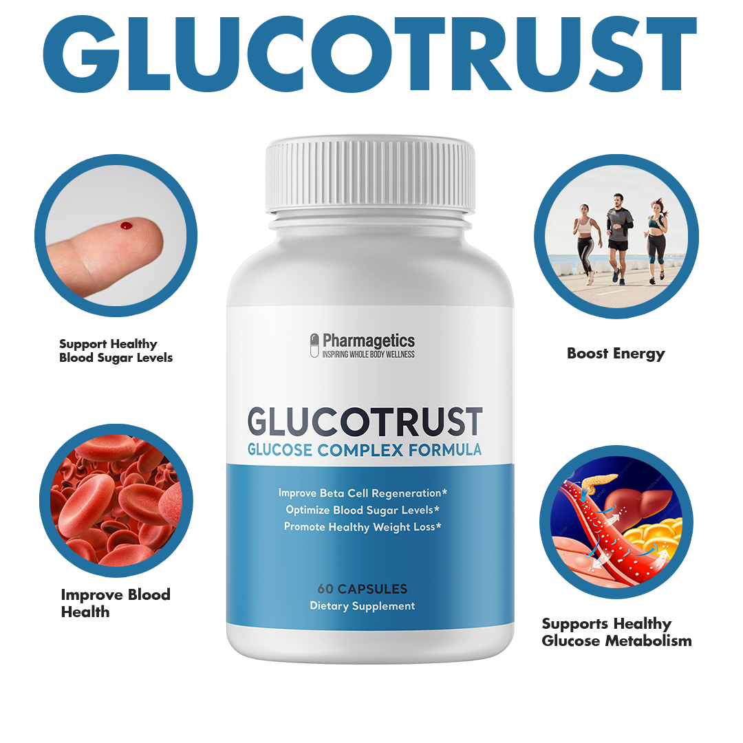 Glucotrust Blood Sugar Support Supplement - 3 Bottles 180 Capsules ...