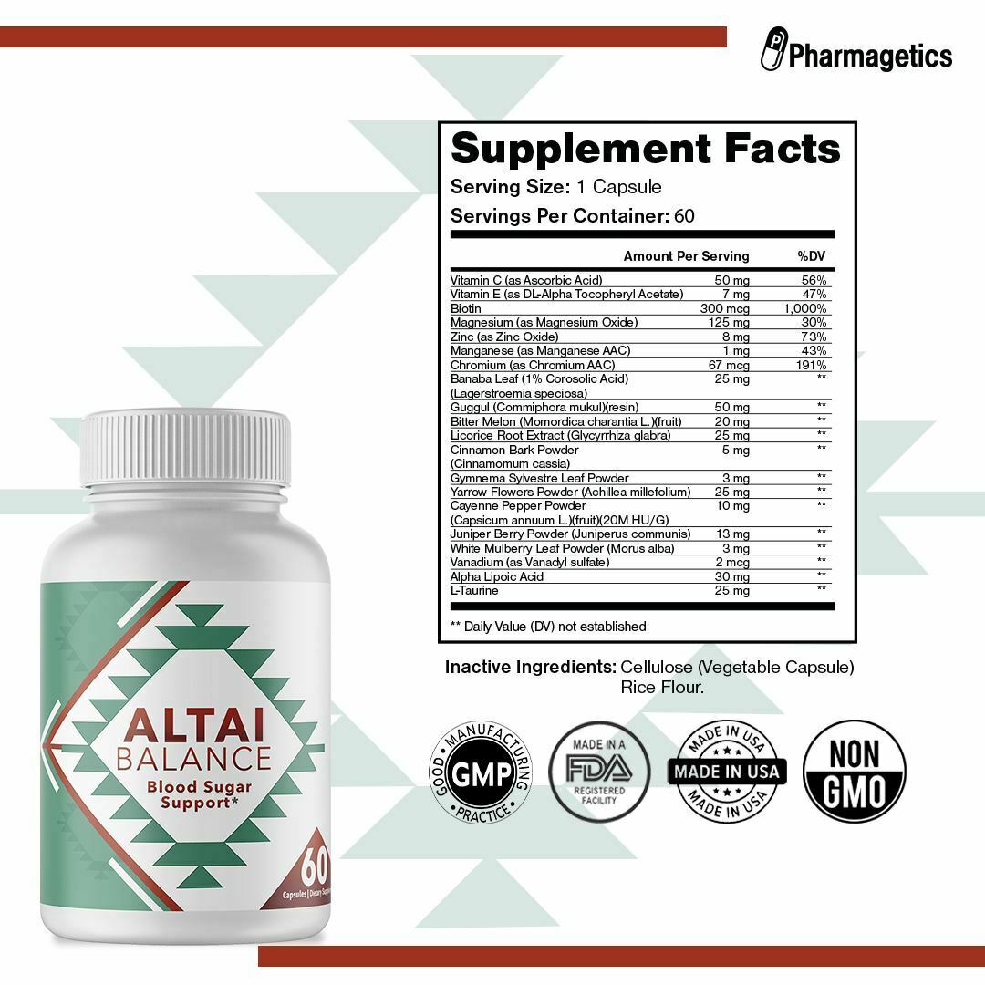 Altai Balance Herbal Supplement Supports Blood Sugar - 5 Bottles 300 C ...